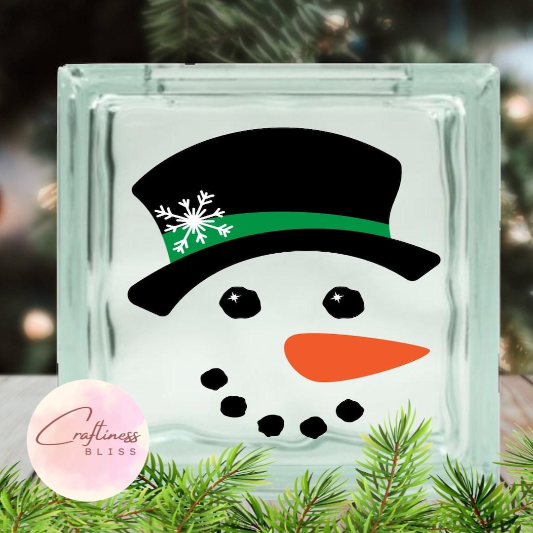 DIY Snowman Christmas Custom Vinyl Decal ~ Glass Block ~ Car Decal ...