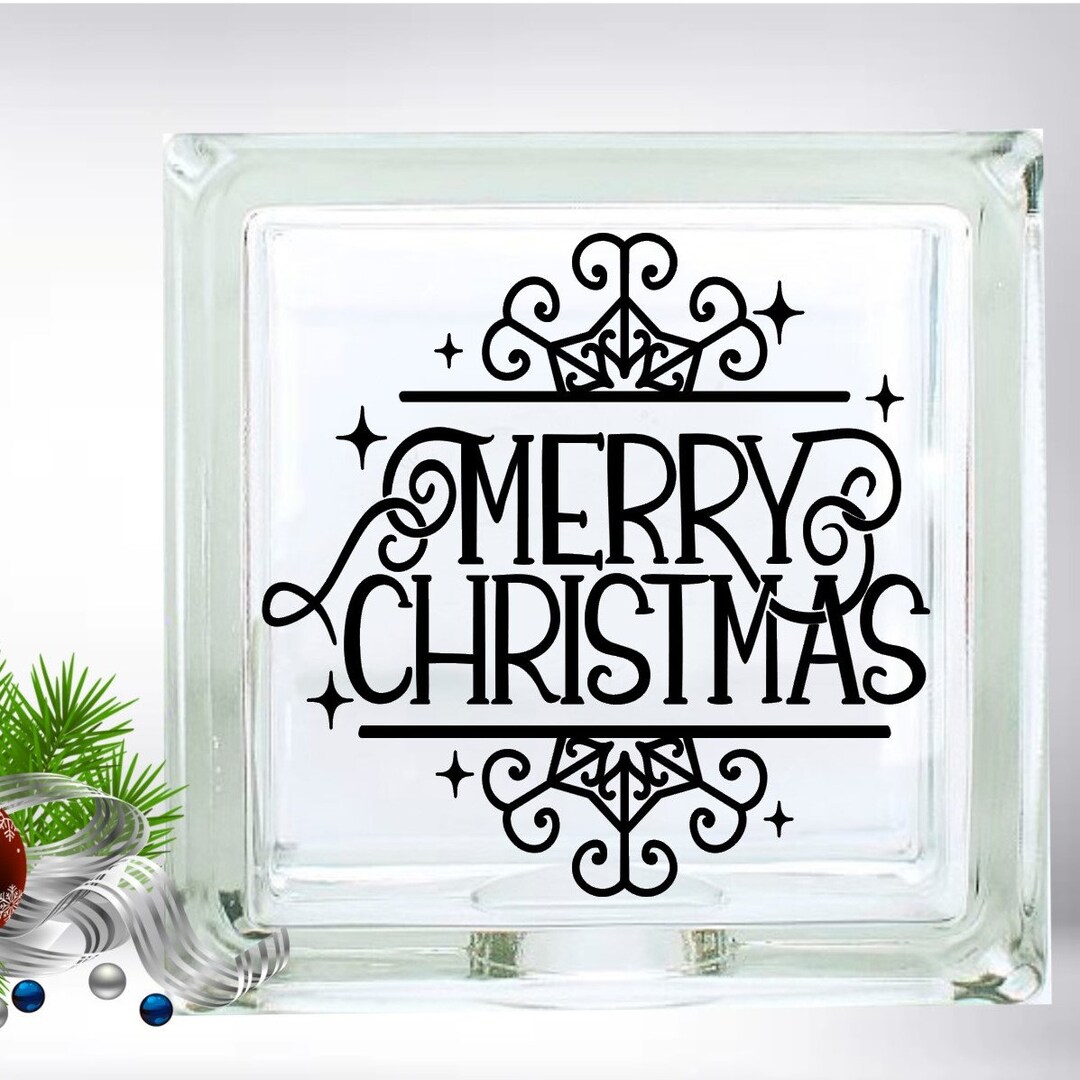 Merry Christmas DIY Custom Vinyl Decal Glass Block Car Decal Mirror ...