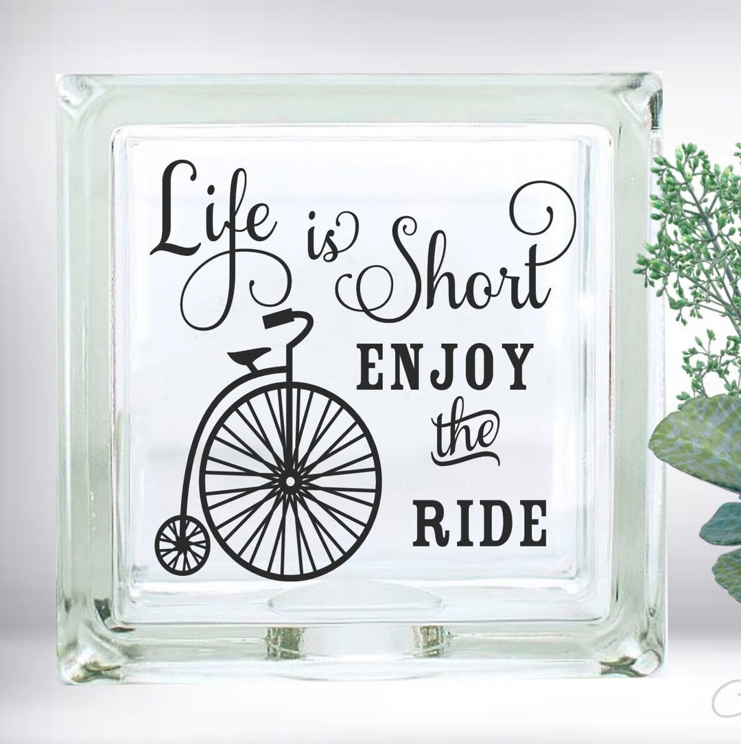 DIY Life is Short Enjoy the Ride Vintage Bicycle DIY Custom Vinyl Decal ...