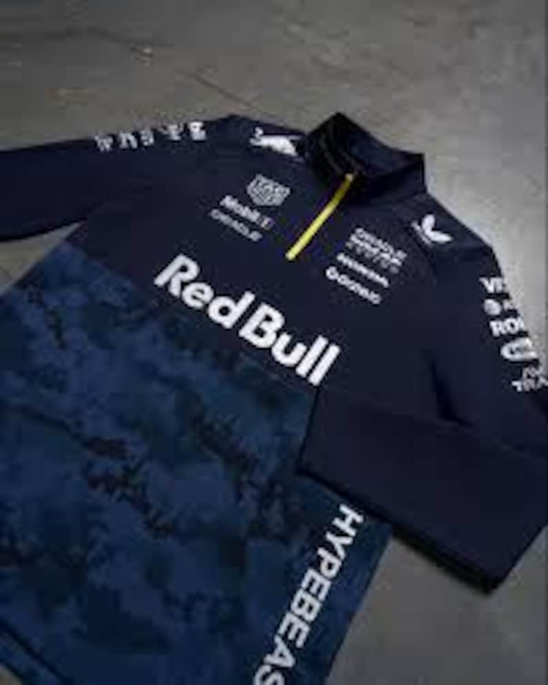 Red Bull Racing F1 Team Zip Midlayer 2025 – Navy Blue Replica Pullover ...
