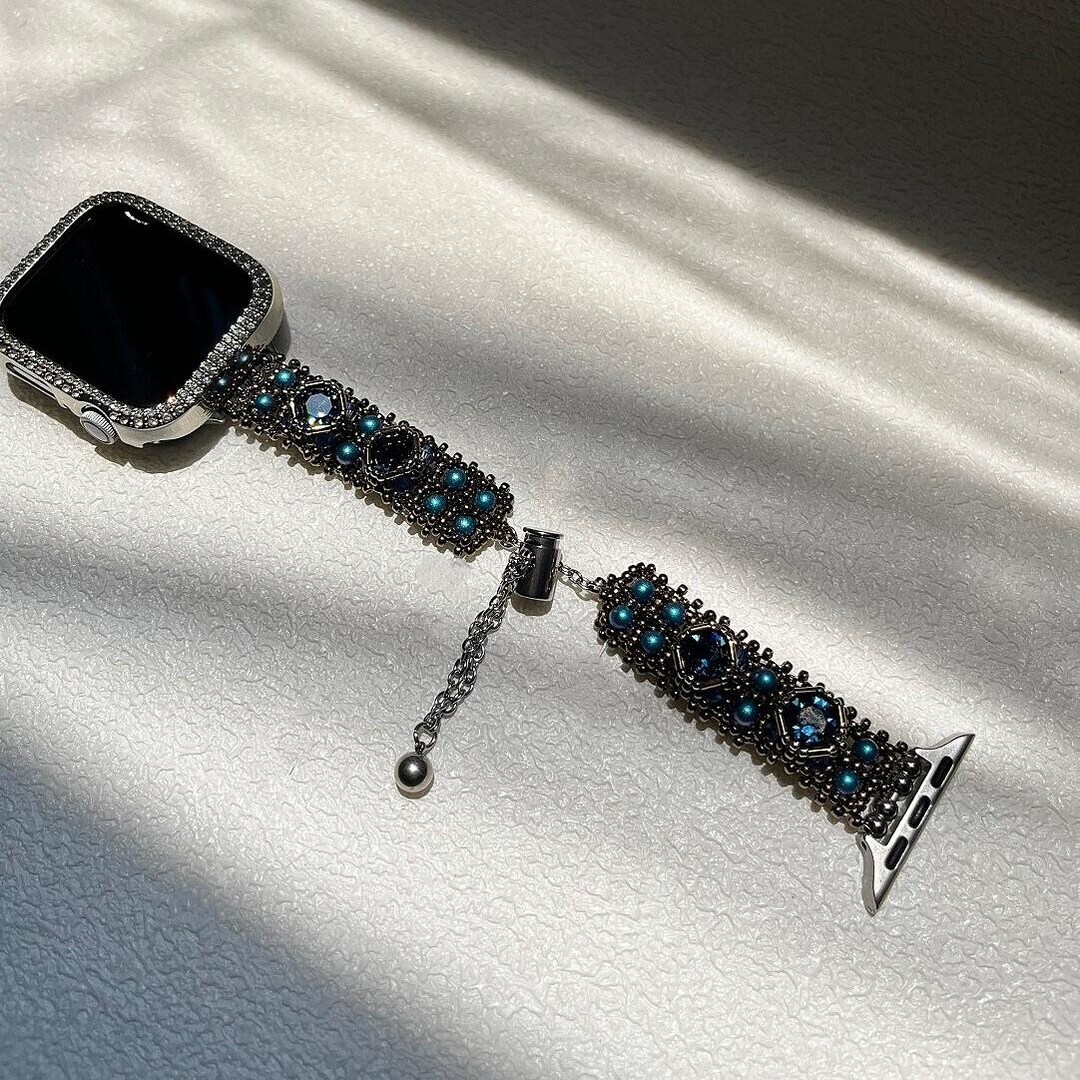 Handmade Beaded Iwatch Band, Luxury Strap, Vintage Style Bracelet ...