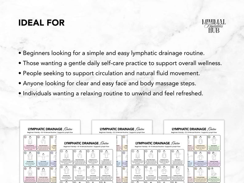 Lymphatic Drainage Routine Printable PDF, Lymph Circulation & Self ...