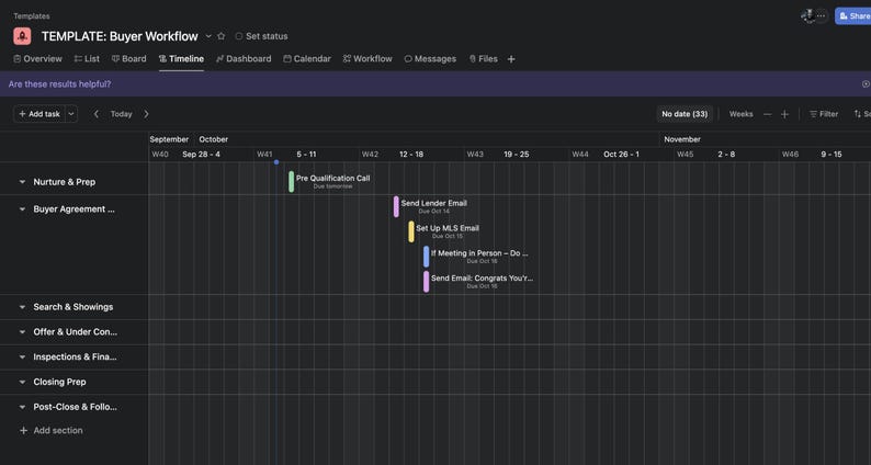 Asana Real Estate Buyer Workflow Template - Etsy
