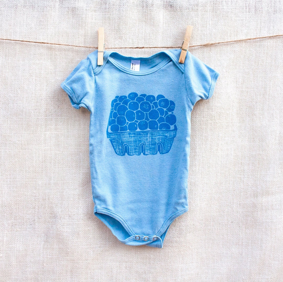 Blueberry Basket 100% Cotton Baby Body Suit - Etsy