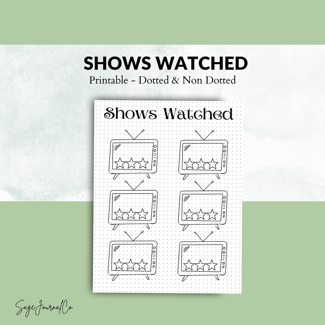TV Show Tracker Printable: Shows Watched Journal Page (A4/A5) - Etsy Canada