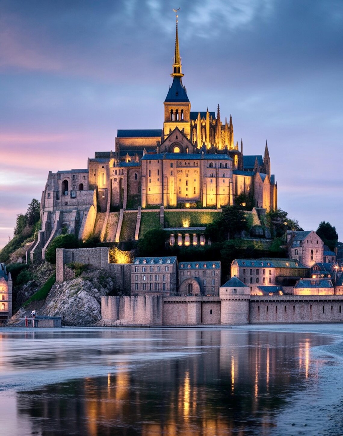 Mont Saint-michel Print | Normandy, France Landmark (digital Art) - Etsy
