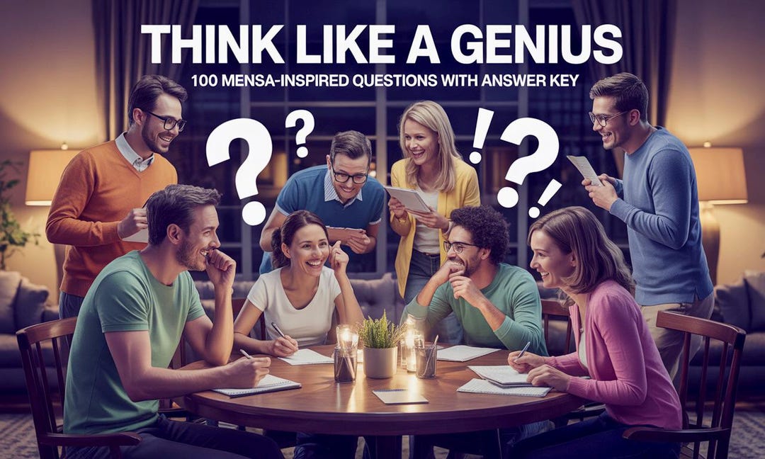 Mensa-inspired Brain Teasers for Adults | Trivia & Quiz Night (PDF) - Etsy