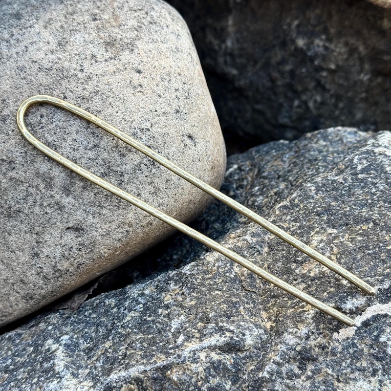 Hairpin Hammered Brass - Etsy