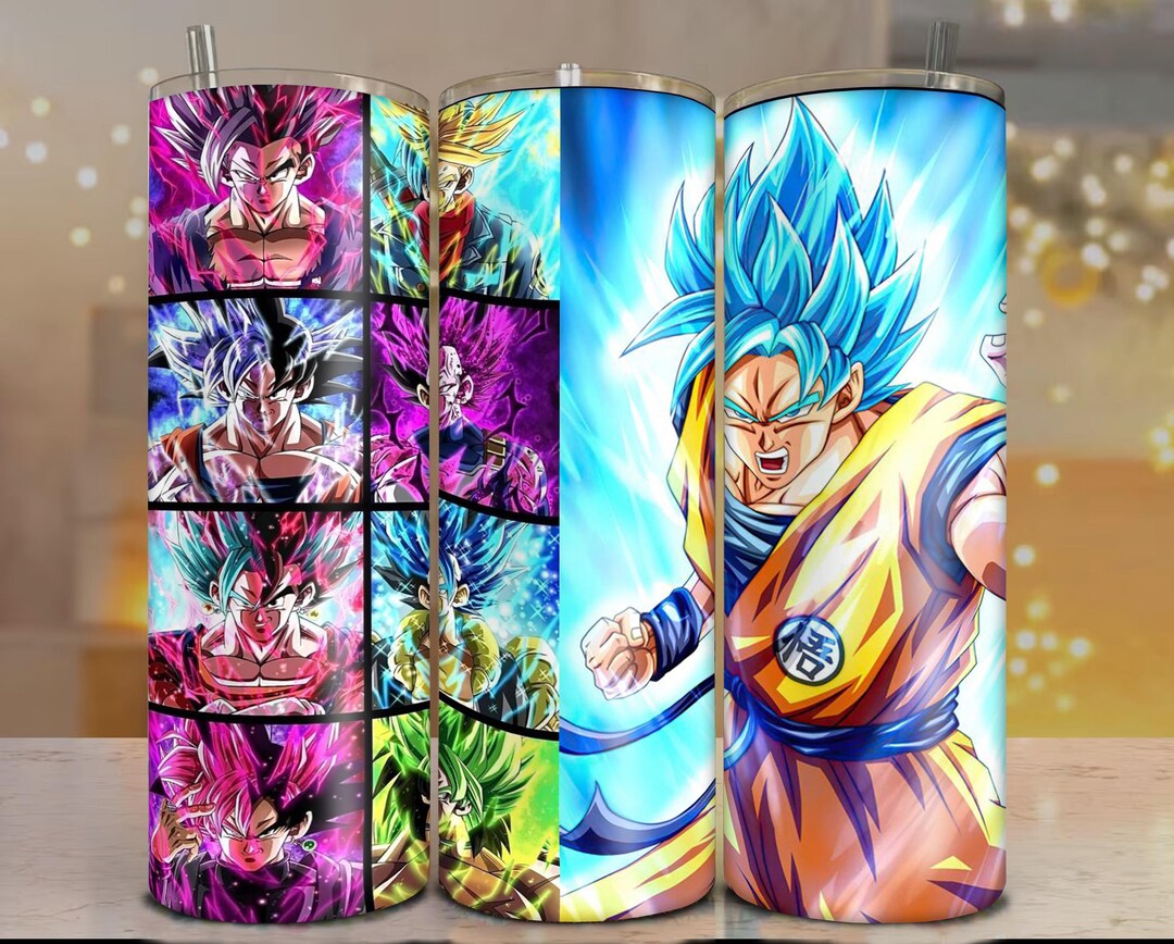 Dragon Ball Z Tumbler Wrap: Goku & Vegeta Anime Design (PNG Digital ...