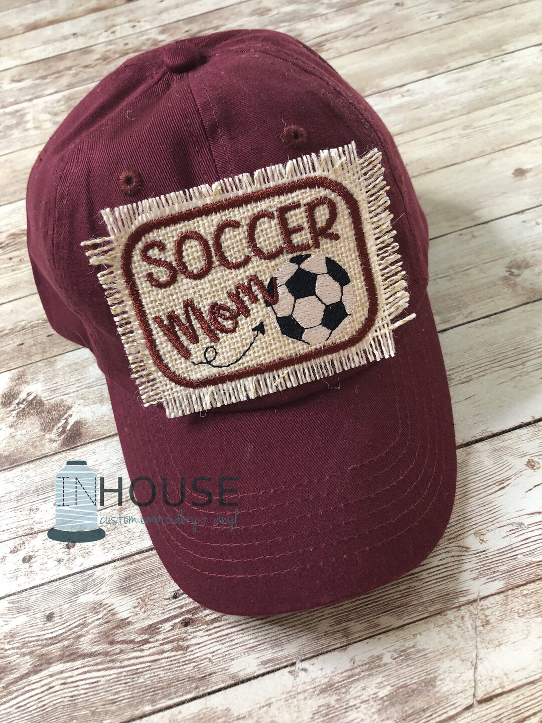 Soccer Mom Patch Hat | School Spirit Colors, Frayed Patch - Etsy