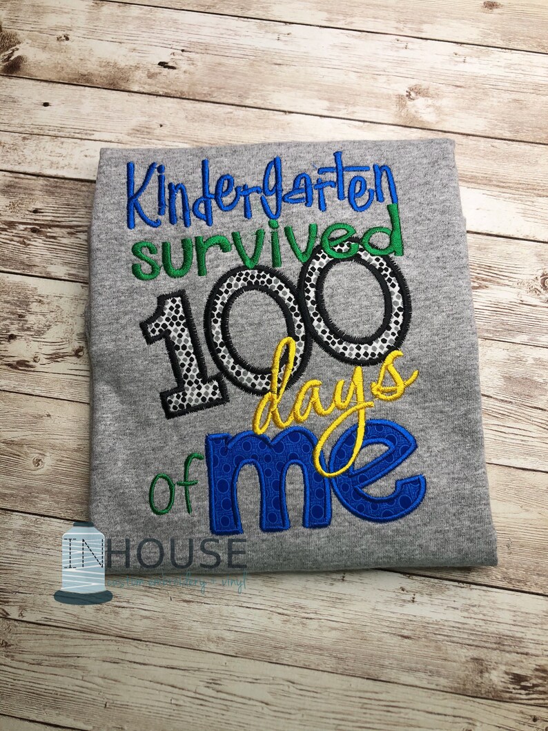 Kindergarten Survived 100 Days of Me Shirt 100 Days of - Etsy