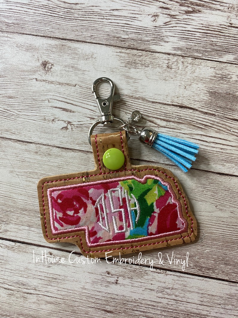State Monogram Keychain | Lilly Inspired | Roses and Monograms| ANY ...