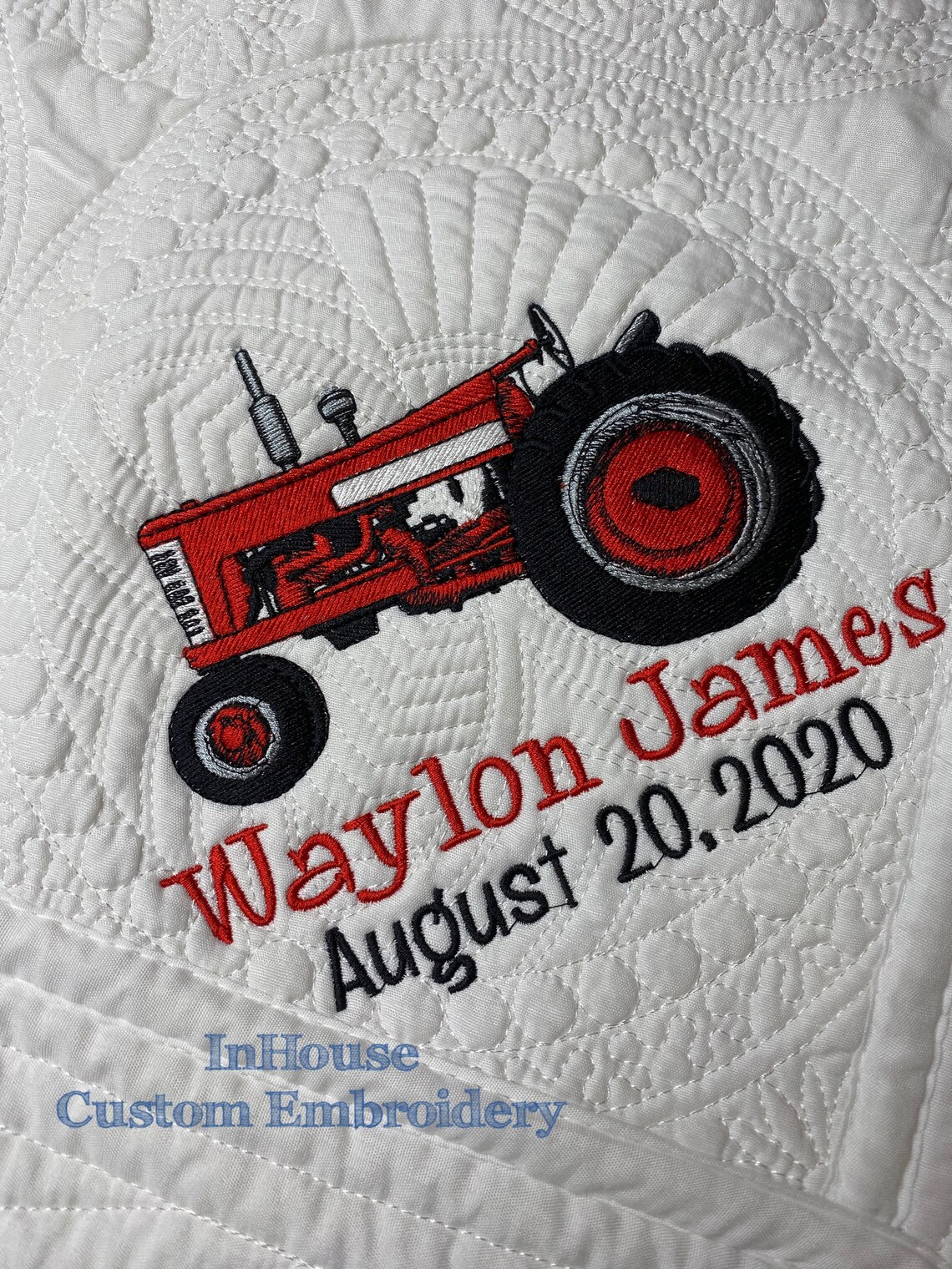 Baby Quilt | Farm Baby | Tractor Quilt | Baby Boy | Red Tractor | Birth ...