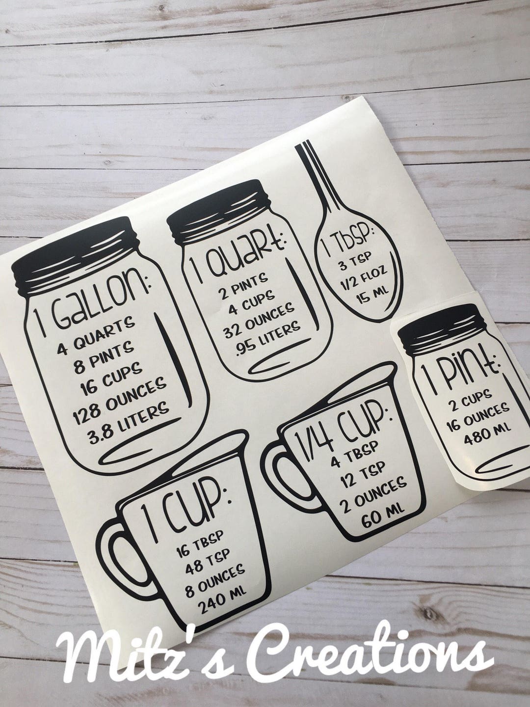Measurement Cup Decals for Cabinets FREE SHIPPING - Etsy