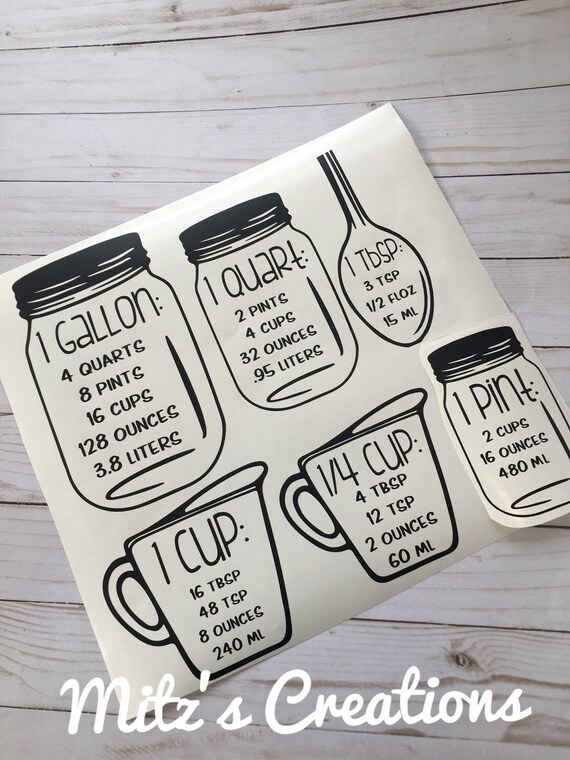 Measurement Cup Decals for Cabinets FREE SHIPPING - Etsy