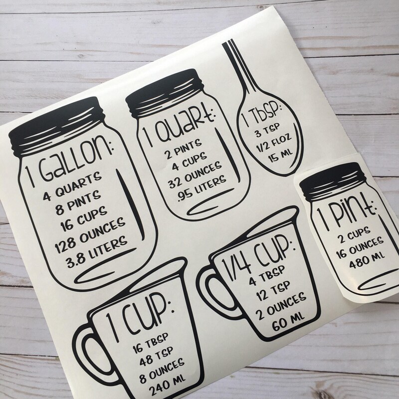 Kitchen Measurement Decal - Etsy