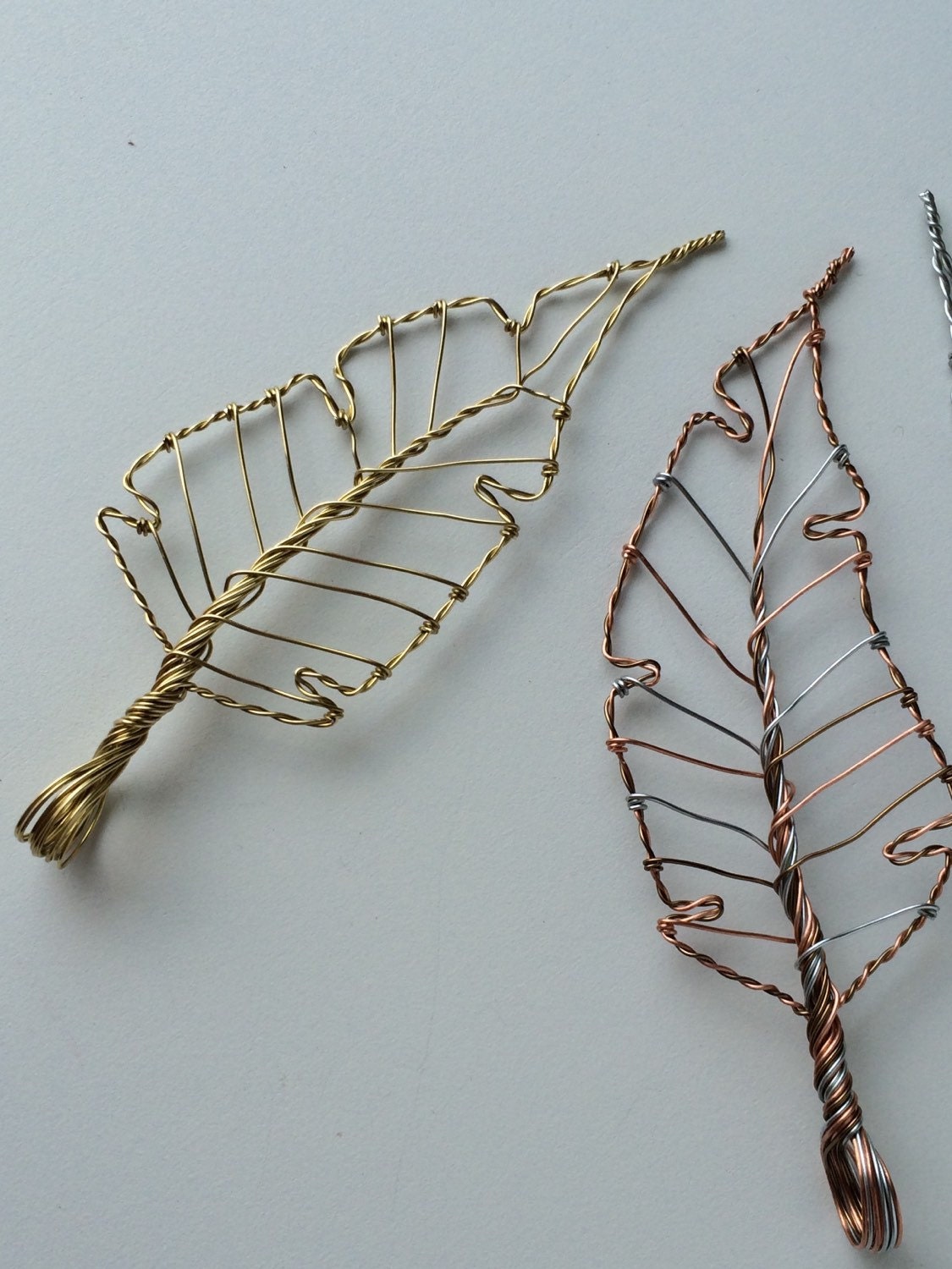 Twisted Wire Feather Necklace - Etsy