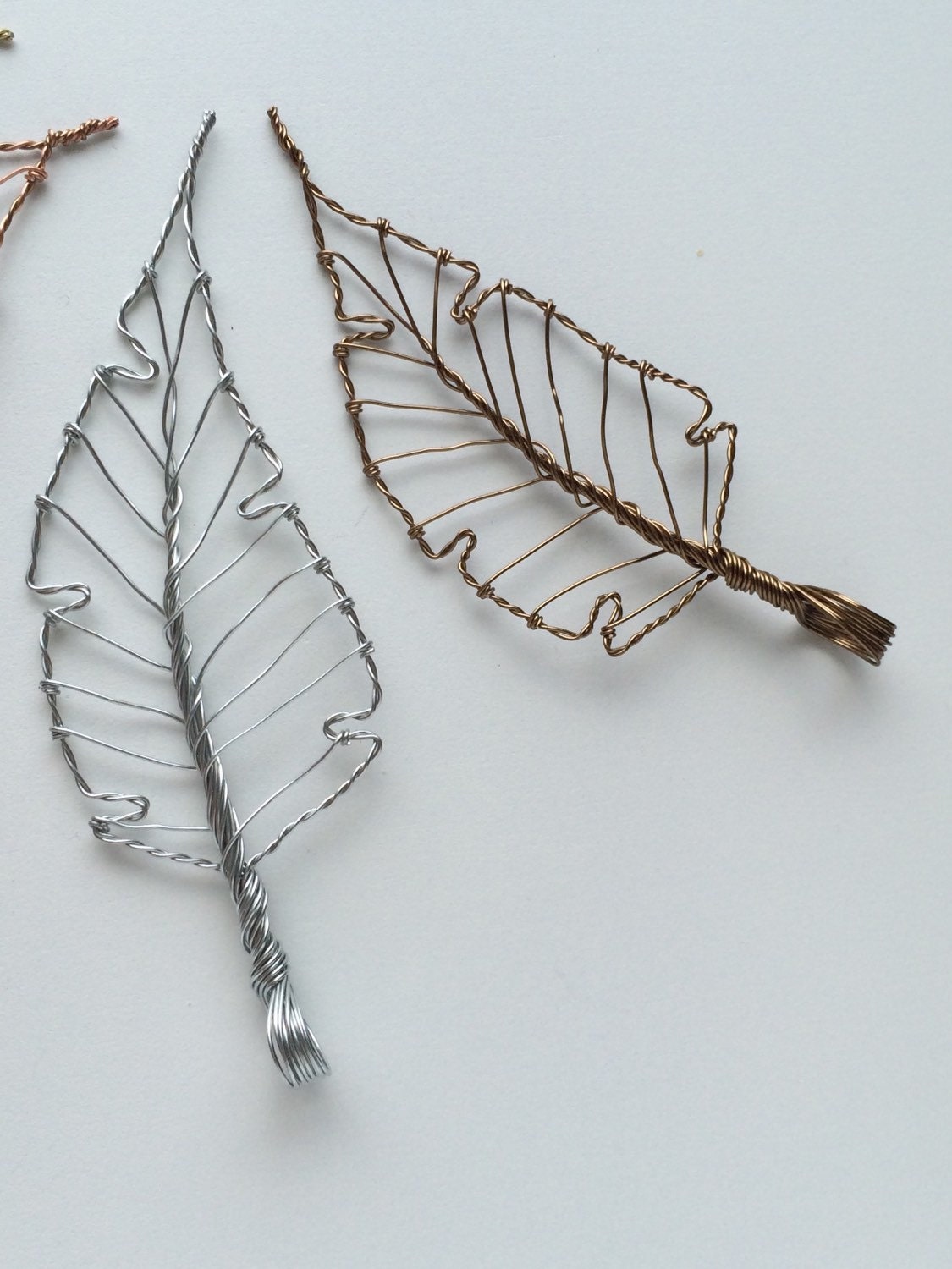 Twisted Wire Feather Necklace - Etsy