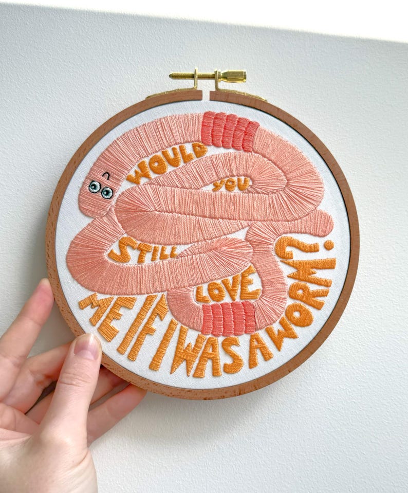 Wiggly Worm Embroidery Pattern: Perfect for Beginners (instant PDF ...