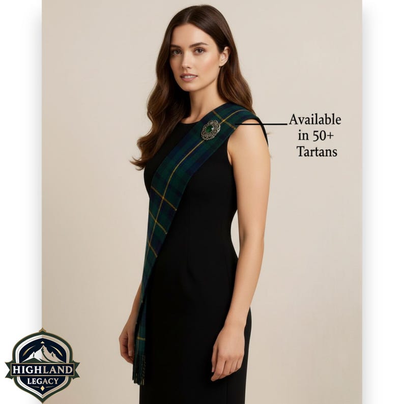 Highland Tartan Sash for Women – 50+ Scottish Clan Tartans ...
