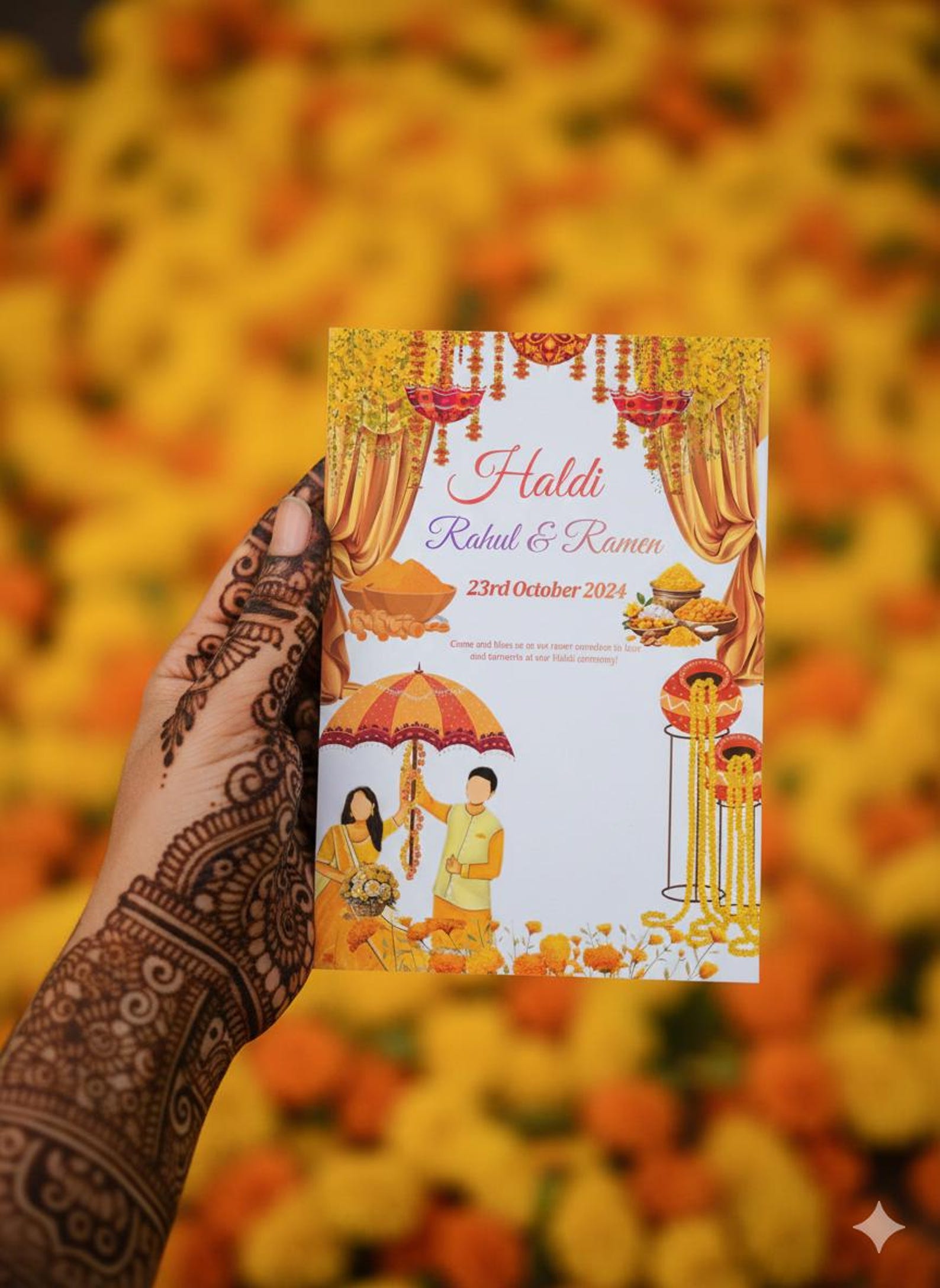 Editable Haldi Invitation | Mehndi Haldi Ceremony Card | Indian Wedding ...