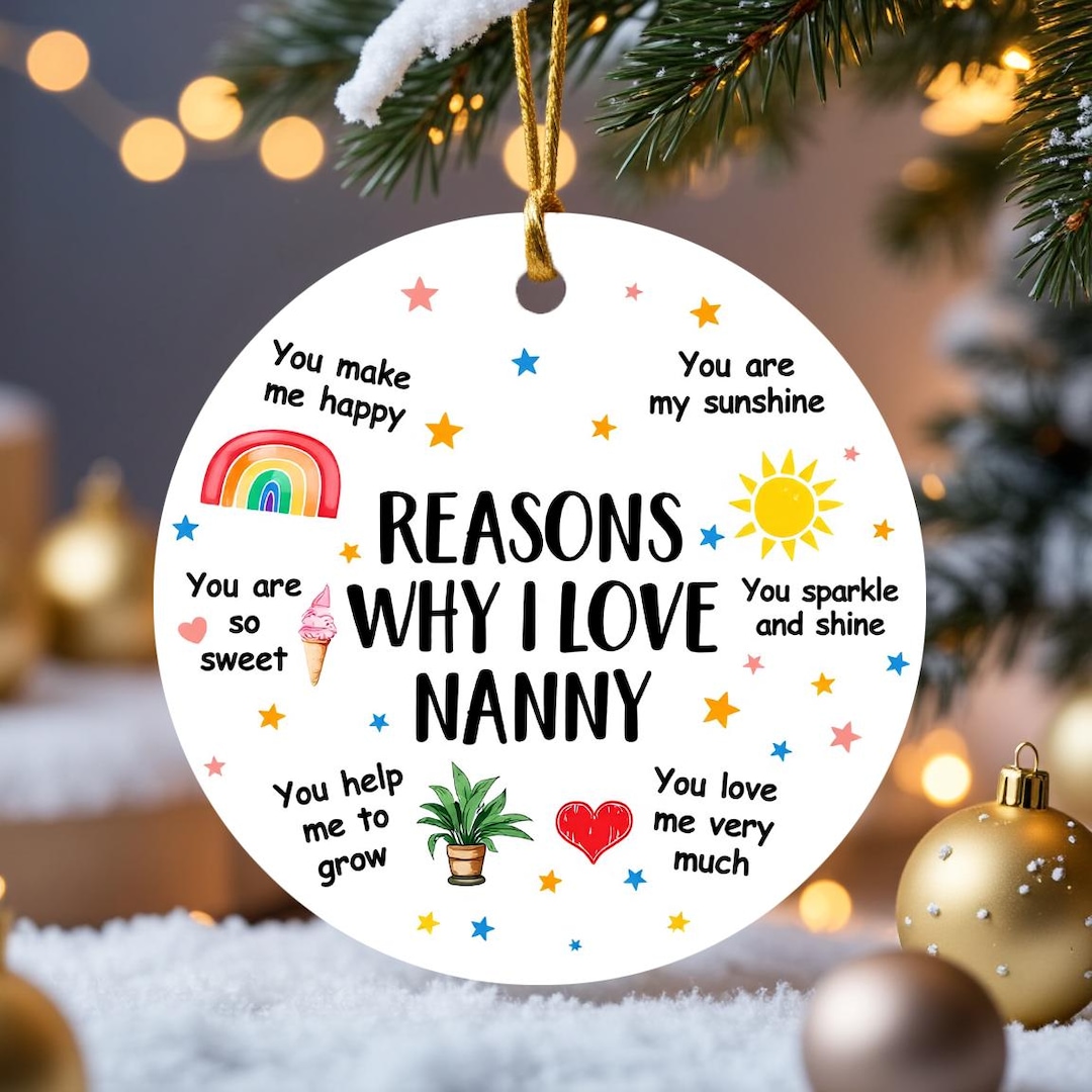 Reasons Why I Love Nanny Christmas Ornament, Round Acrylic Gift for ...