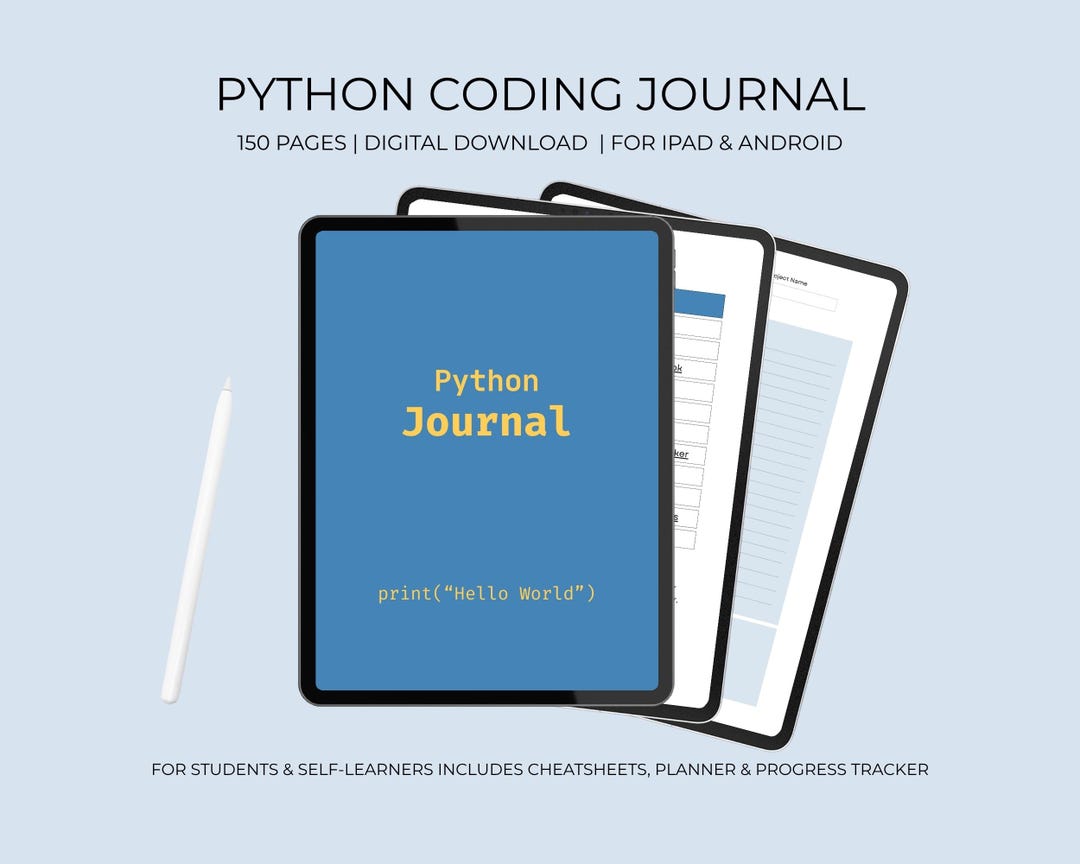 Python Coding Journal – Digital Notebook Programmers & Students, Blue ...