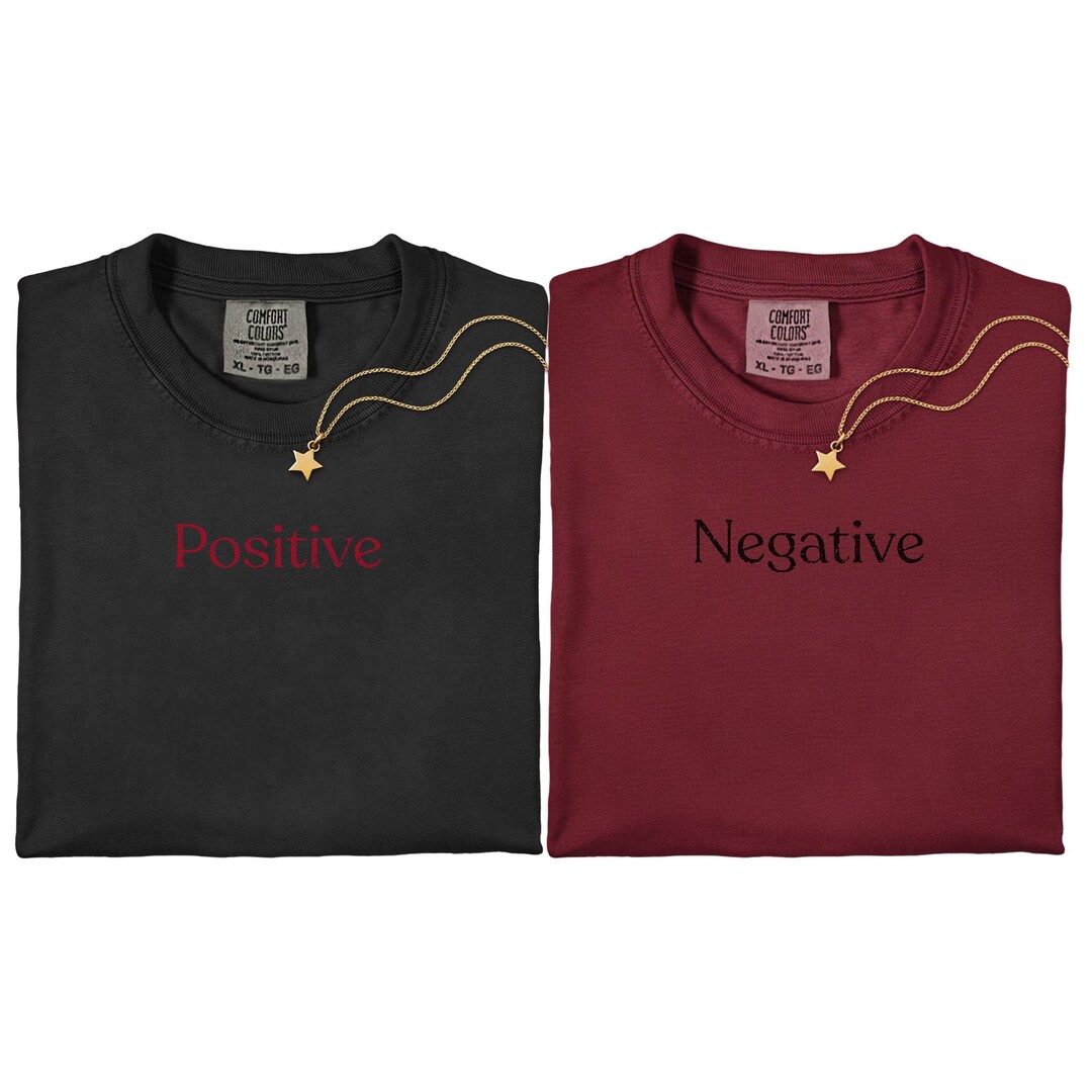 Couples Positive Negative T-shirts, Matching T-shirts, Funny Couples T ...