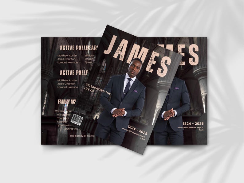 Magazine Obituary Template for Men Funeral Program Template Memorial ...