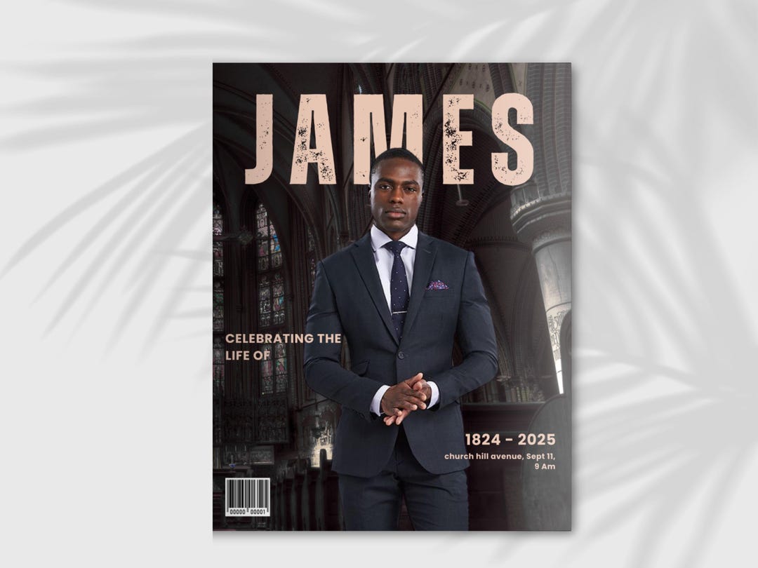 Magazine Obituary Template for Men Funeral Program Template Memorial ...
