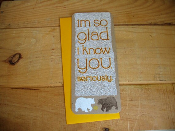 Greeting Card i'm so Glad I Know You. | Etsy