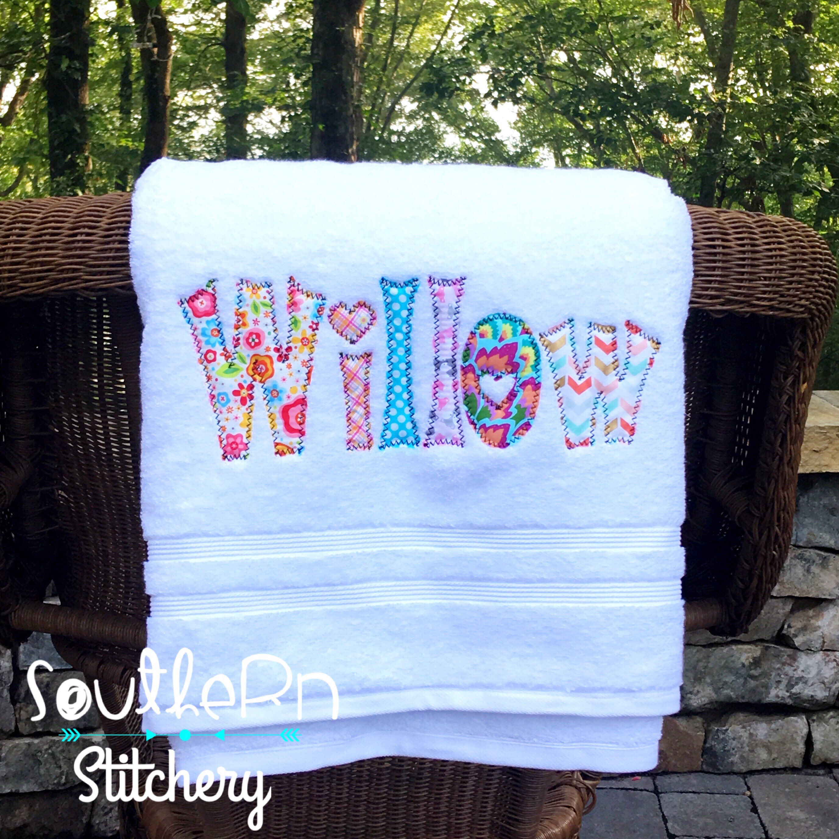 Applique Name Towel Personalized Bath Towel - Etsy