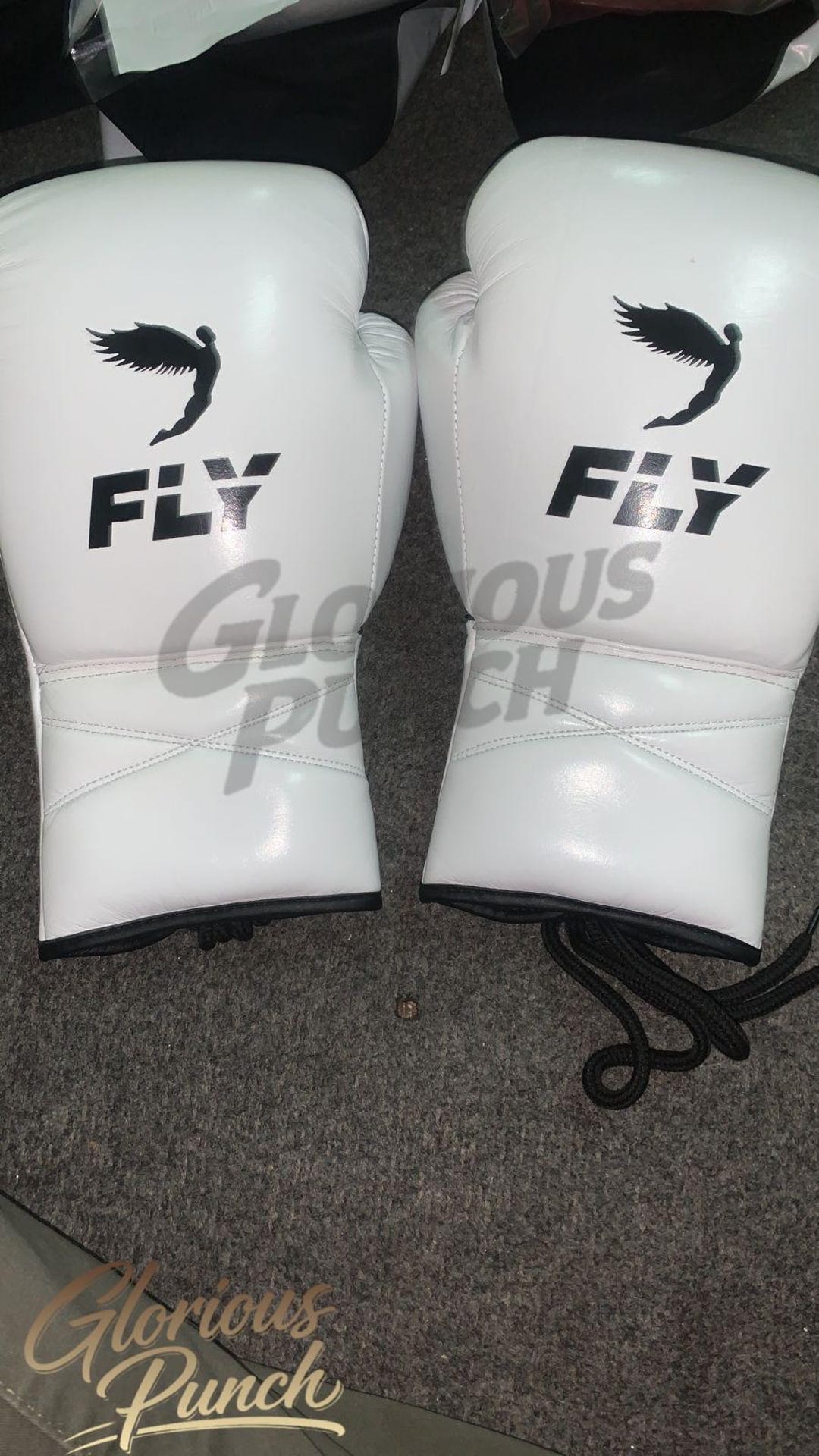Fly Superlace X Boxing Gloves Lace up Type Pro Sparring Tragloves 8oz ...