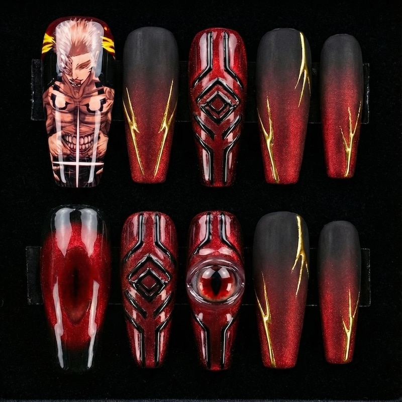Sukuna Nails Jjk - Etsy