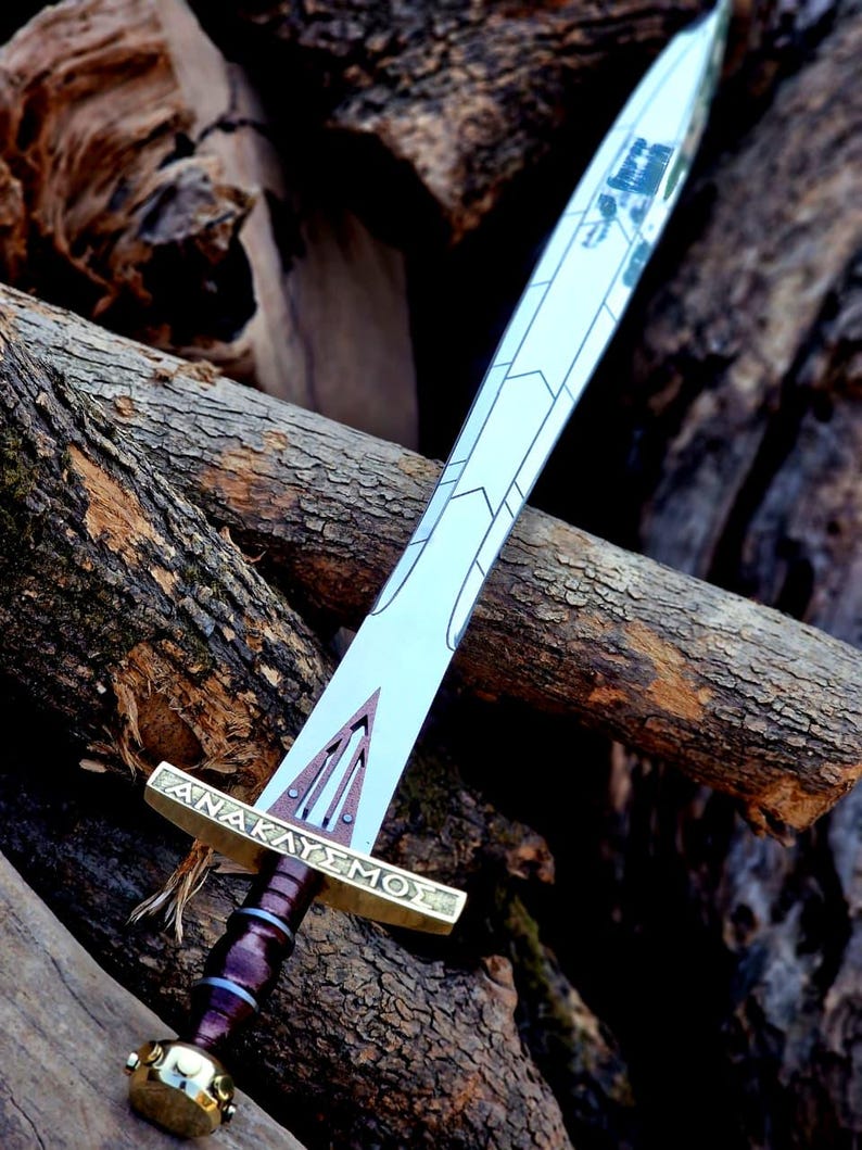 Handmade Anaklusmos Riptide Sword, Stainless Steel With Leather Sheath ...