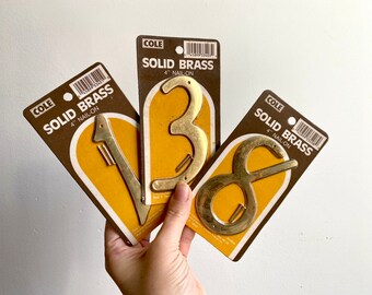 Vintage House Numbers Your Choice Brass House Number - Etsy