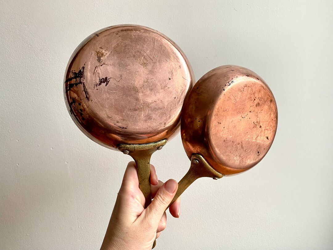 Copper Frying Pan Set of 2 - Etsy