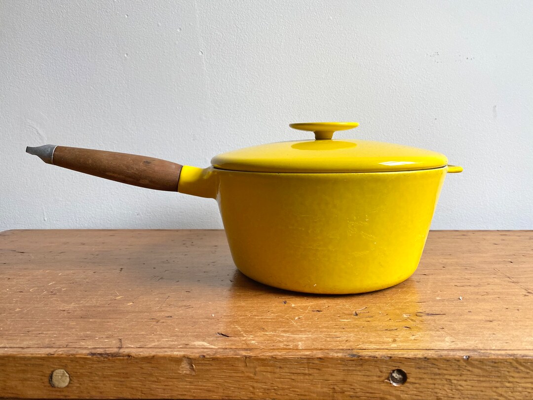Vintage Yellow Copco Pot Denmark Cast Enamel - Etsy
