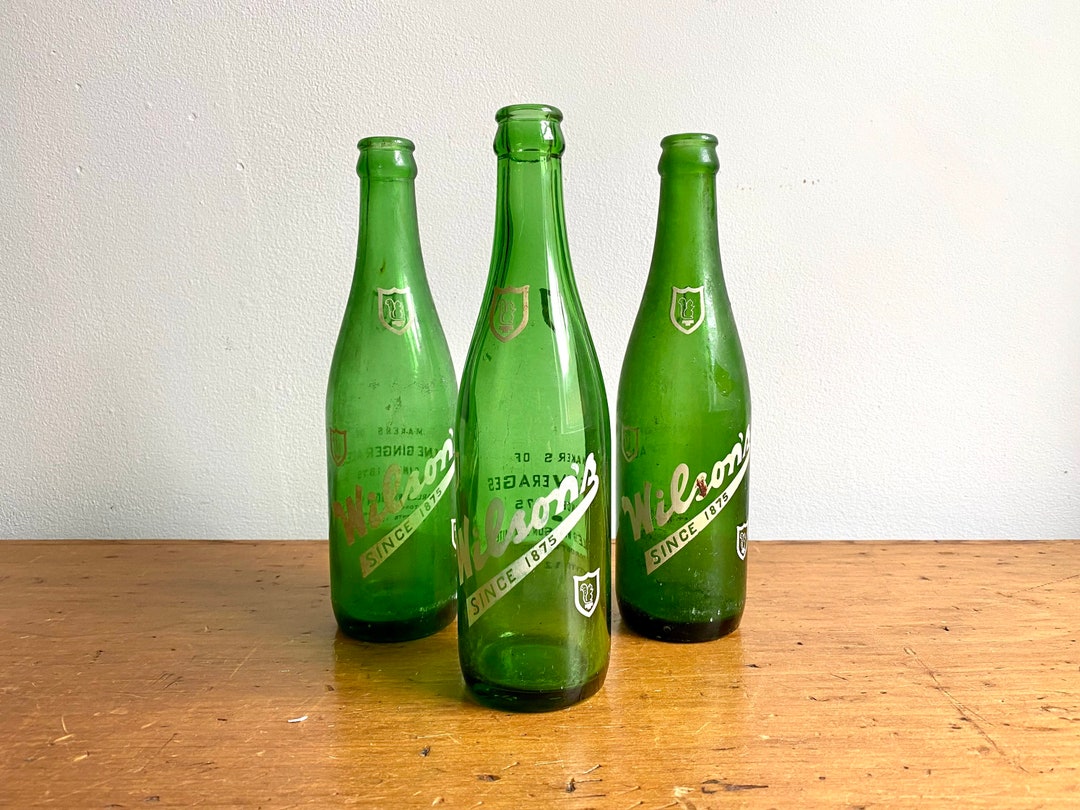 Vintage Green Wilson's Toronto Glass Bottle Ginger Set of 3 - Etsy
