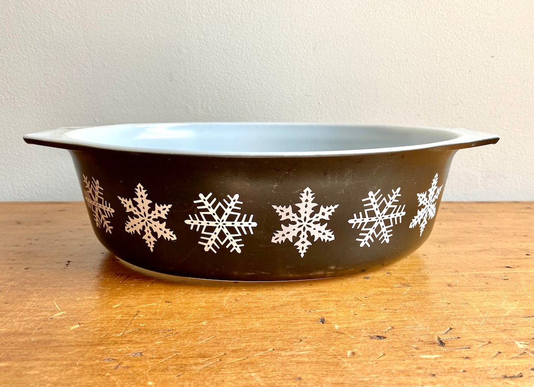 Pyrex Black Snowflake Casserole Dish - Etsy
