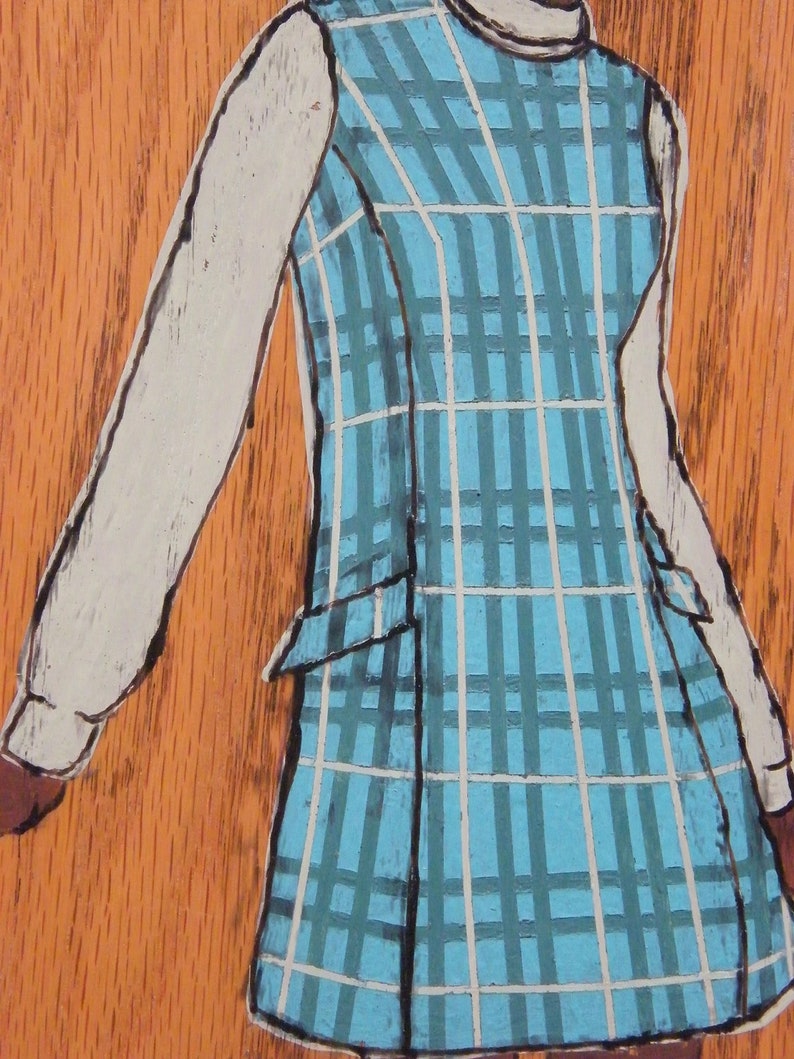 Ocean Plaid Jumper, Blues,greens Latex Paint With Encaustic on ...