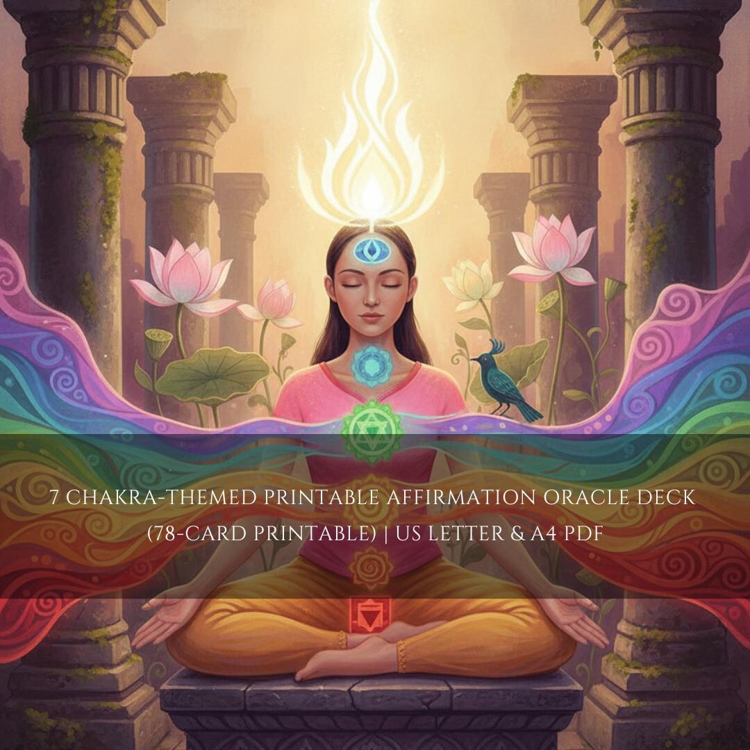 Chakra Affirmation Oracle Cards: Spiritual Guidance Deck (digital ...
