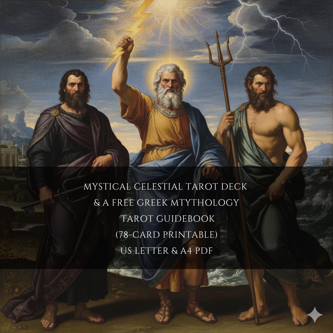 Greek Mythology Tarot Deck — Printable Digital Download - Etsy