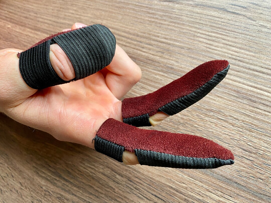 Leather Finger Protectors, Cherry Blossom Protectors for Men, Wood ...