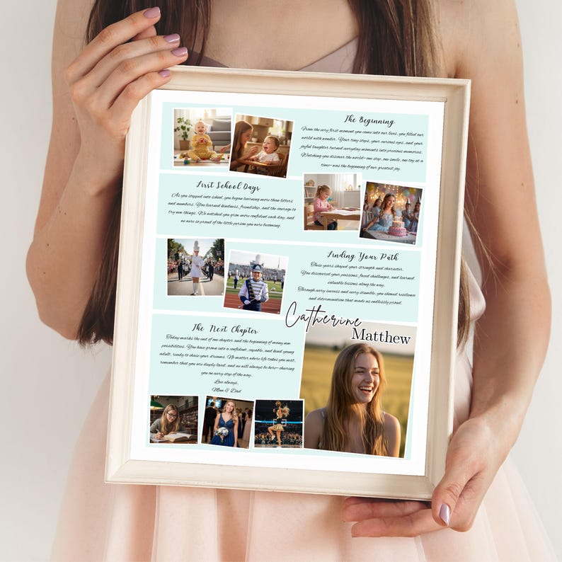 Full Size Senior Yearbook Template for Daughter | Editable Canva ...