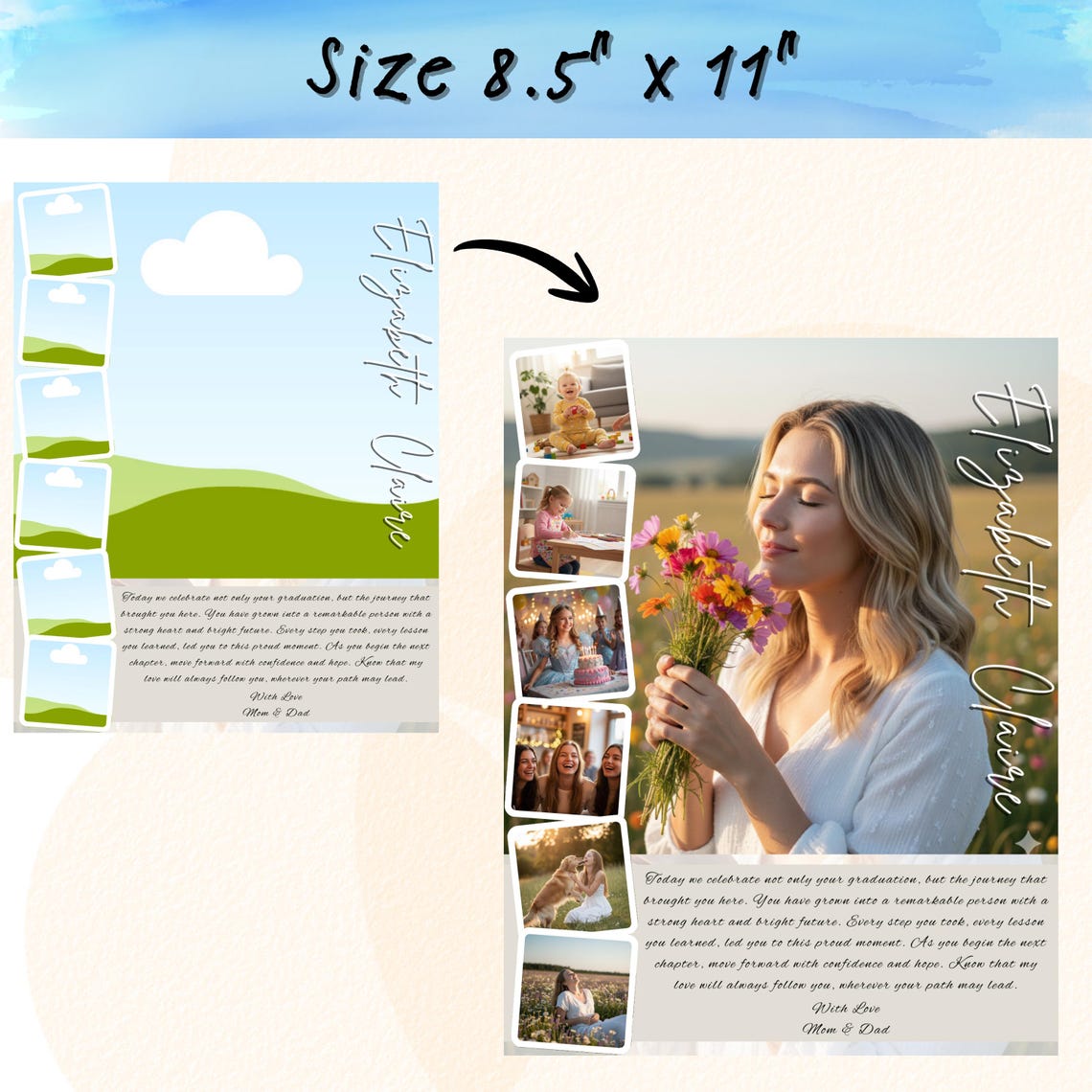 Full Page Senior Yearbook Ad Template | Daughter Graduation, Parent ...