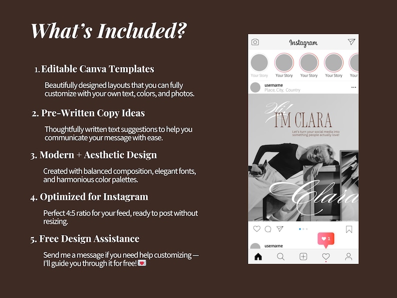 Luxury Instagram Post Templates | Canva Editable Social Media Bundle ...
