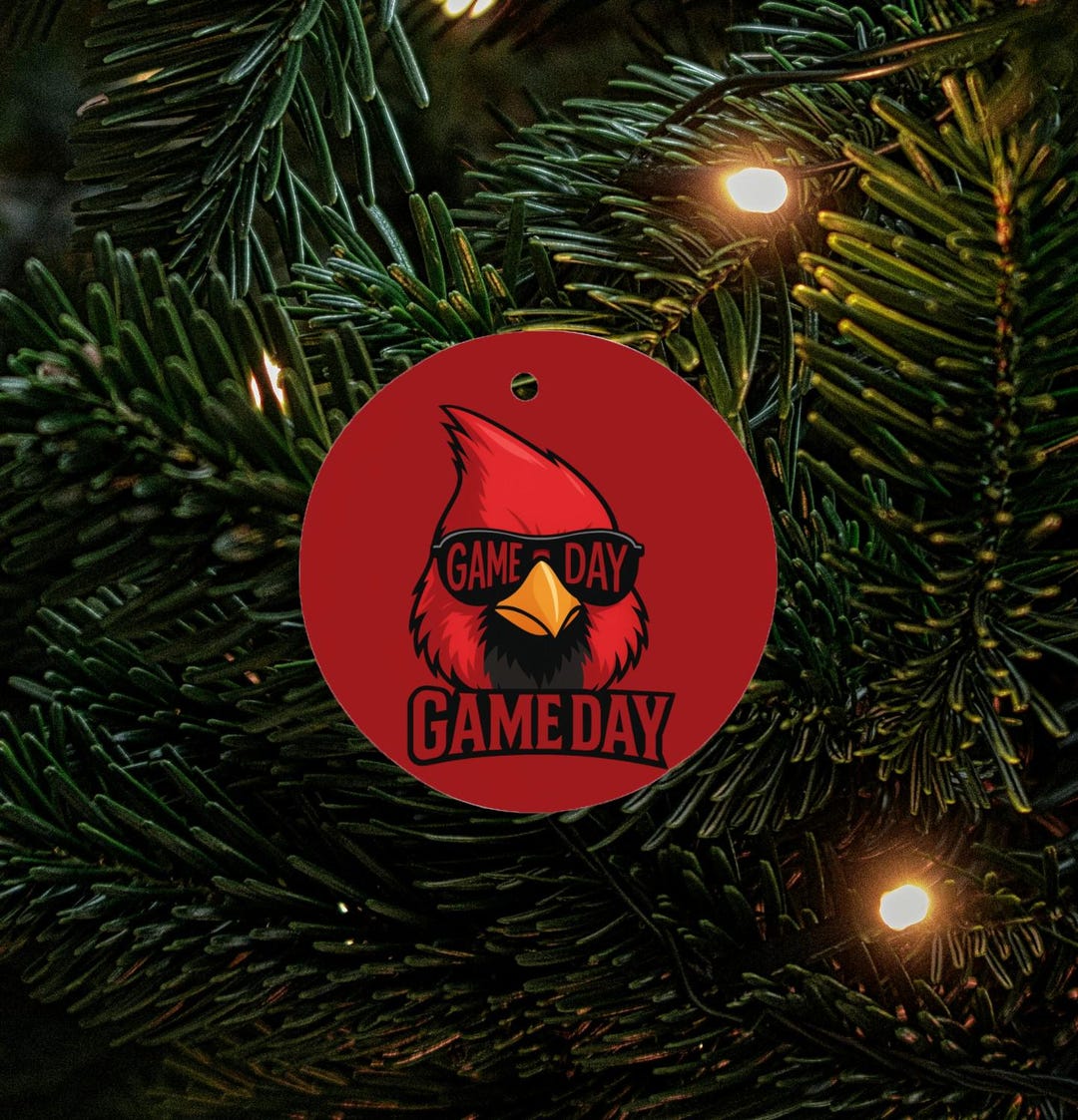 Cardinal Game Day Ornament, Red Bird Mascot Christmas Tree Decor ...