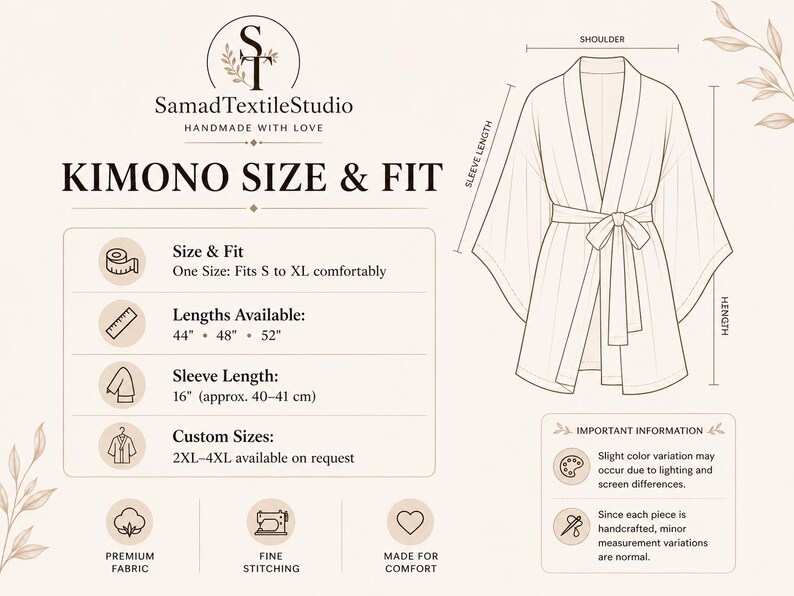 Cotton Kimono Robe, Block Floral Printed Robes, Kimono for Women, Night ...