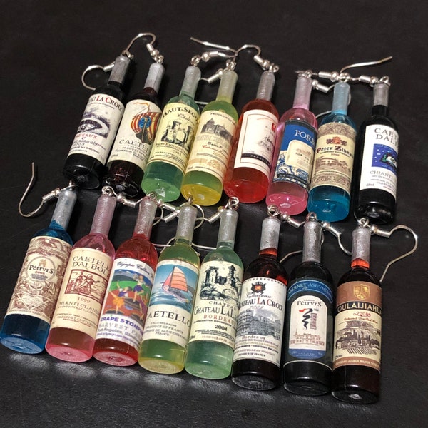 Wine Bottle Earrings - Etsy